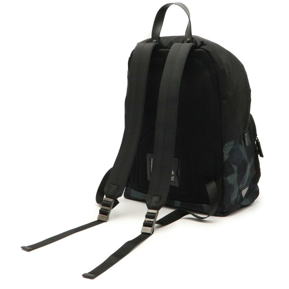 Prada | Bags | Prada Leather Camouflage Nylon Backpack Blue Tessuto ...